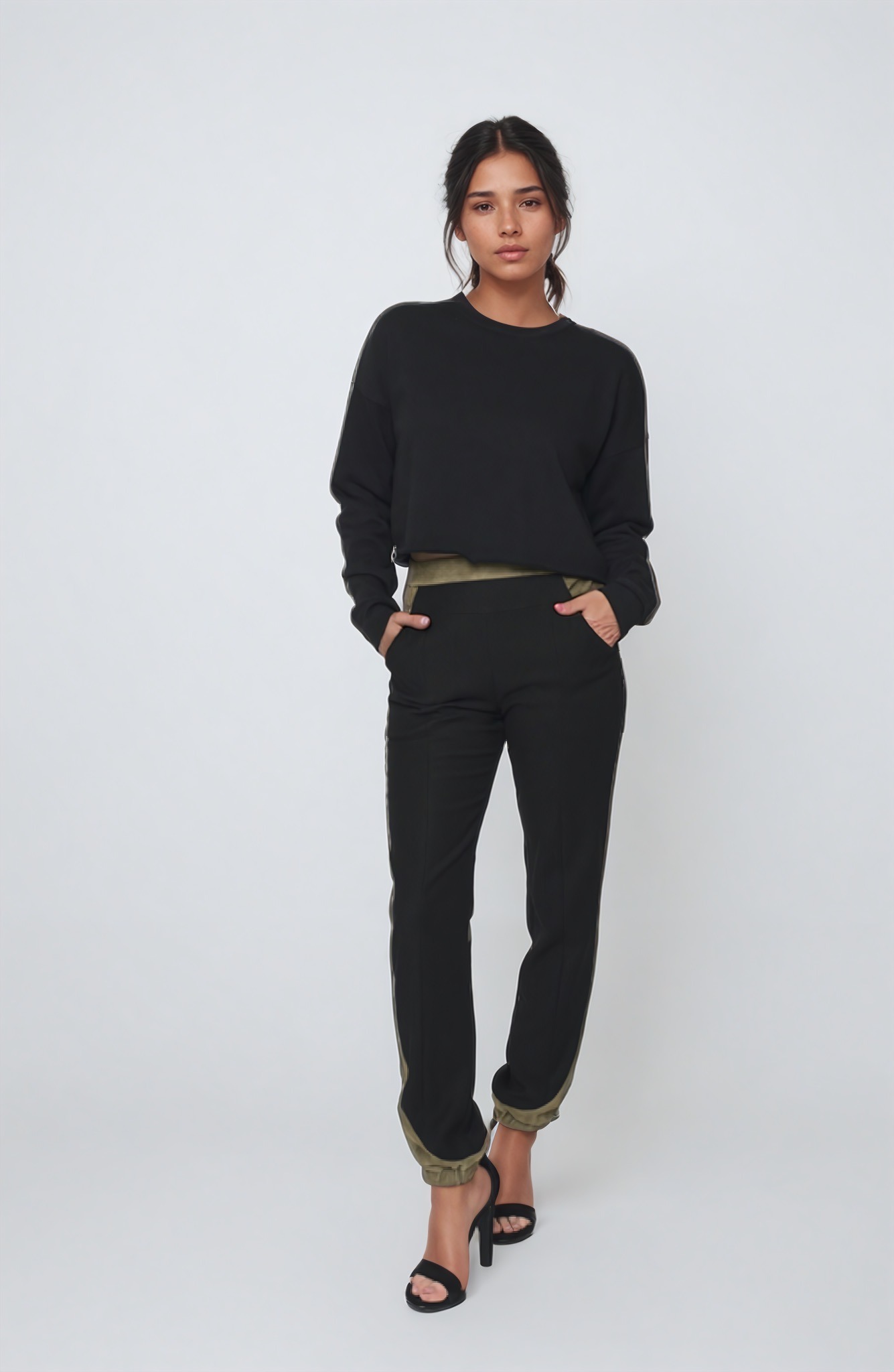 Relaxed Pants With Leather Inserts - MAISONNOÉE Berlin